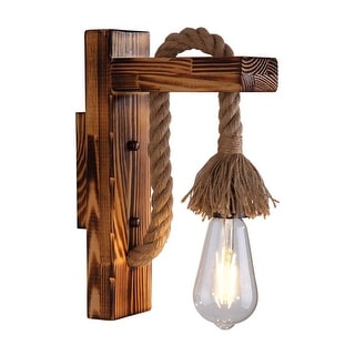 American Wood Wall Lamp Retro Vintage Light For Bedroom Stair Aisle